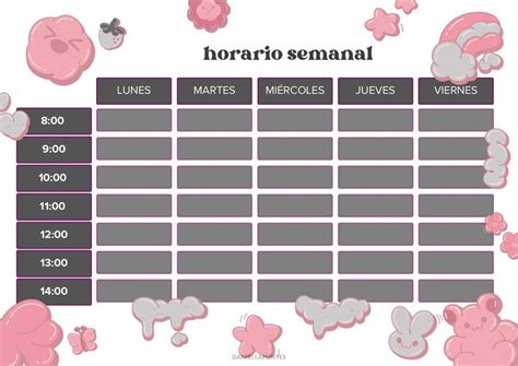 1 13 Horario Semanal Gris Y Rosa Daniella Apuntes UDocz