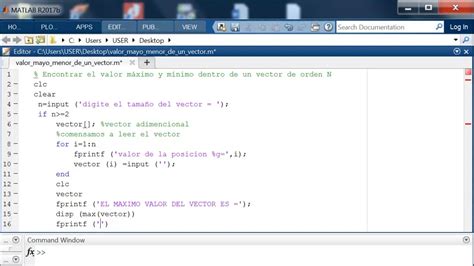 valor maximo y mínimo de un vector en matlab youtube