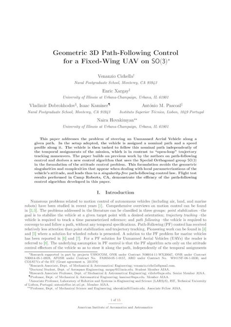 pdf geometric 3d path following control for a fixed wing uav on so 3 dokumen tips