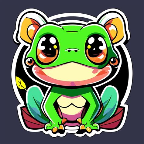 Um Sapo Verde Sobre Fundo Branco Vetor Premium