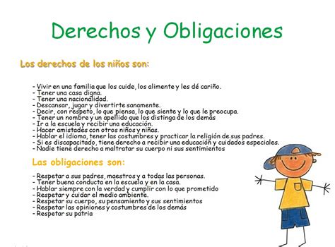 Ejemplos de Obligaciones de los Niños