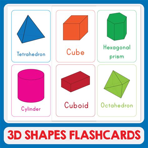 3D Shapes And Their Names Flashcards Teaching Resources