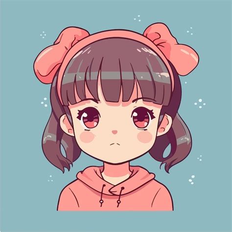Lindo anime kawaii chica personaje de dibujos animados con ilustración