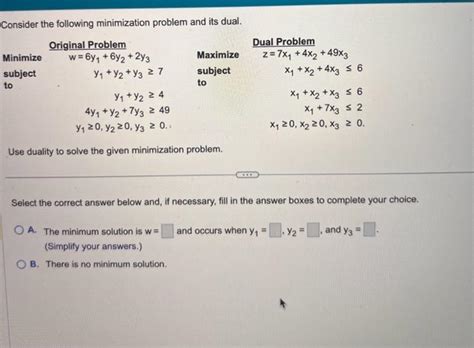 solved consider the following minimization problem and its