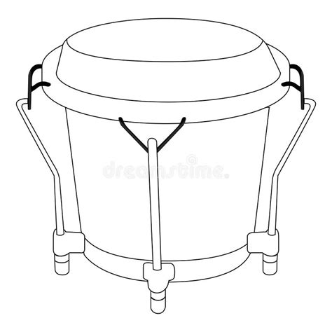 Icono Aislado Del Tambor Instrumento Musical Ilustración del Vector