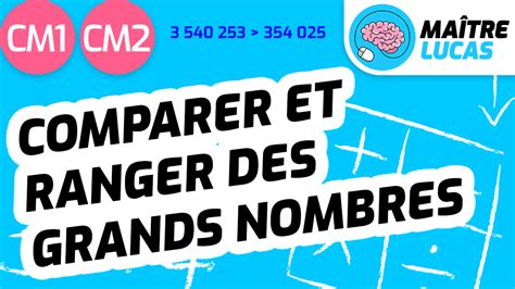 Comparer des grands nombres CM1 CM2 Maître Lucas