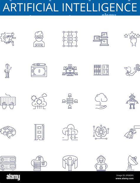 Artificial Intelligence Line Icons Signs Set Design Collection Of Ai
