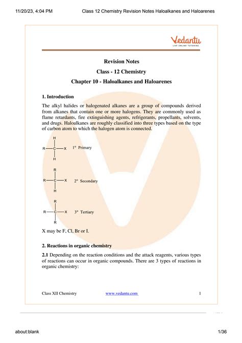SOLUTION Class 12 Chemistry Revision Notes Haloalkanes And Haloarenes