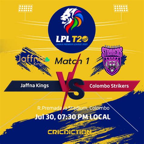 LIVE Who Will Win Today S Match Prediction Lanka Premier League 1st