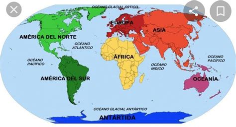 En D Nde Van Los Continentes Aqu Am Rica Europa Asia Africa Ocean A