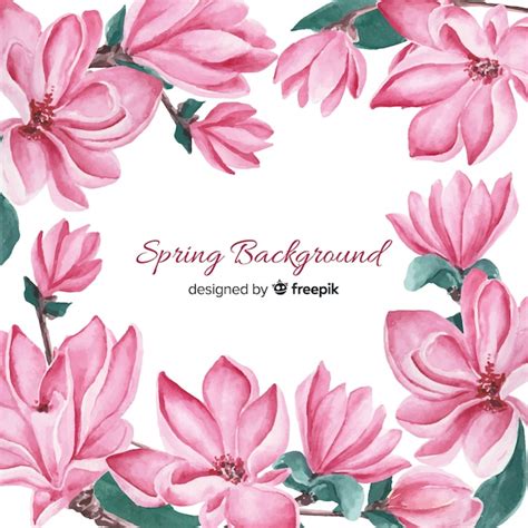 Fondo Flores Primavera Dibujadas A Mano Vector Gratis