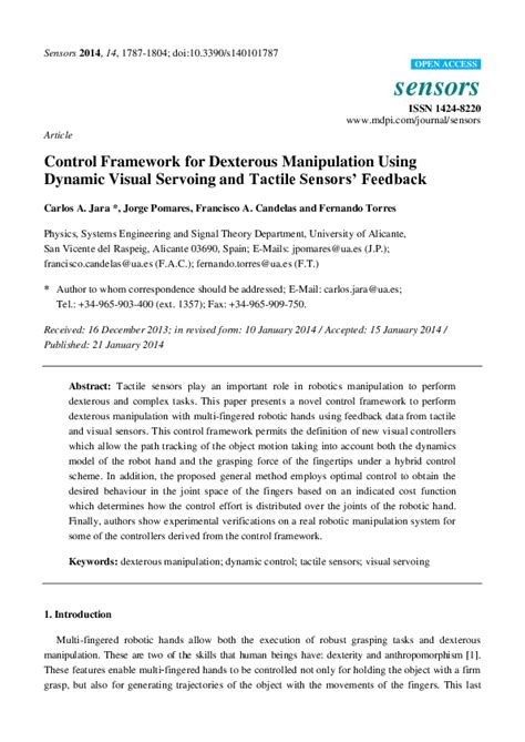 pdf control framework for dexterous manipulation using dynamic visual servoing and tactile