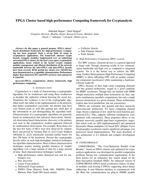 pdf fpga cluster based high performance computing framework for cryptanalysis