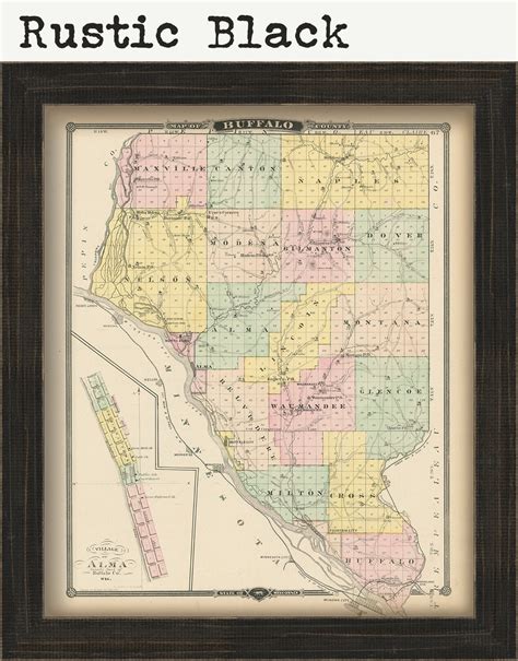 BUFFALO COUNTY Wisconsin 1878 Map Replica Or Genuine Etsy