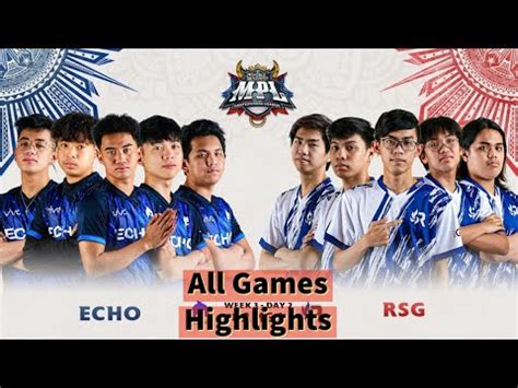 MPL PH S11 Playoffs RSG Vs ECHO All Games Highlights Mlbb