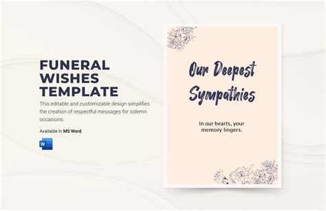 Free Funeral Wishes Template Prntbl Concejomunicipaldechinu Gov Co