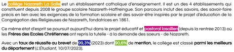 COLLÈGE NAZARETH LA SALLE Collège Nazareth