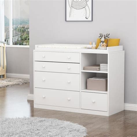Fufu Gaga Meuble Langer Avec Table Langer Blanche Meuble
