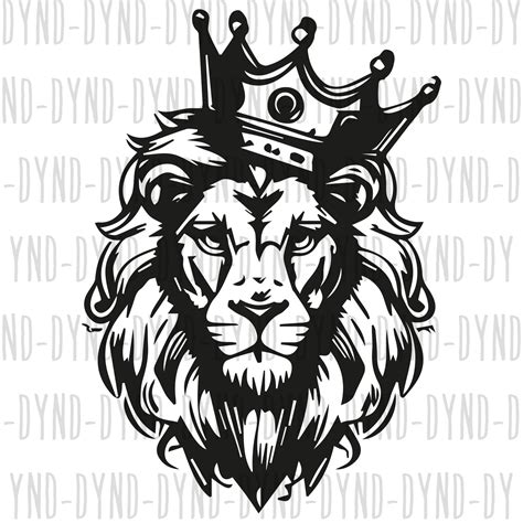 Lion Head Crown Stencil