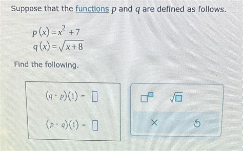 Solved Suppose That The Functions P And Q Are Defined As Chegg