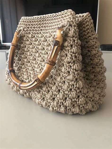 Borsa Fatta A Mano A Uncinetto In Cordino Swan Black 100 Poliestere