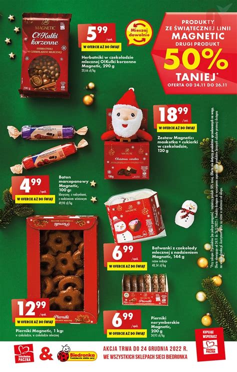 Biedronka 24 11 2022 W tym tygodniu cukierki z maskotką bałwanki z