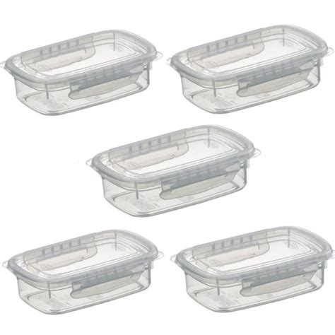 Kit 5 Marmitas Fitness 500ml Para Freezer E Microondas Trava