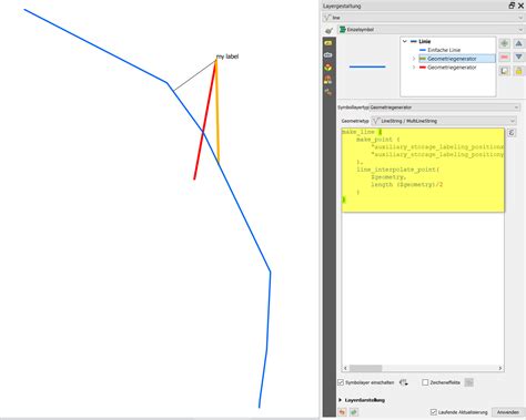 Labeling Qgis Leader Line At Centre Of Line Feature Geographic