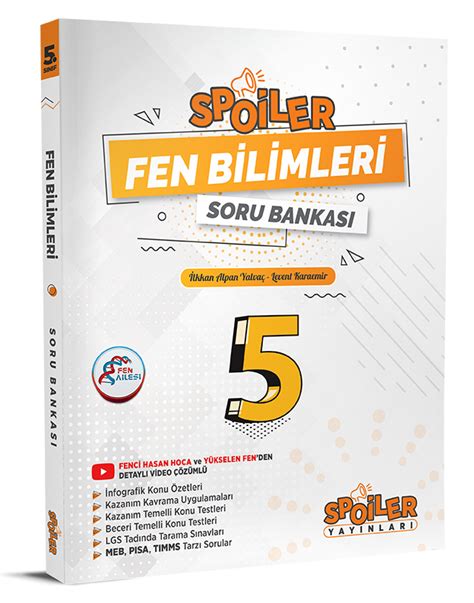 5 Sınıf Spoiler Fen Bilimleri Soru Bankası Spoiler Yayınları