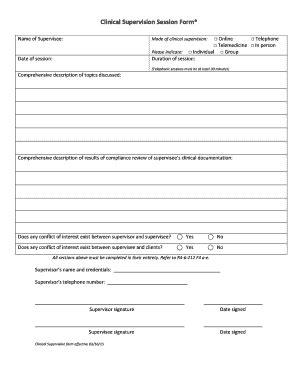 Supervision Log Template Fill Online Printable Fillable Blank
