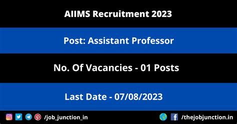 AIIMS Nagpur Assistant Professor Recruitment 2023 JOB JUNCTION