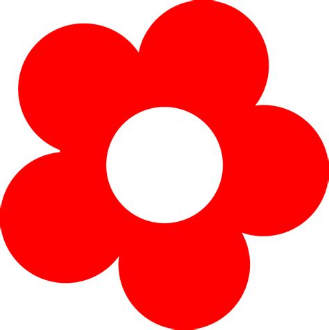 Simple Red Flower Clip Art