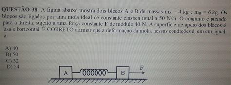 A Figura Abaixo Mostra Dois Blocos A E B De Massas MA 4 Kg E MB 6