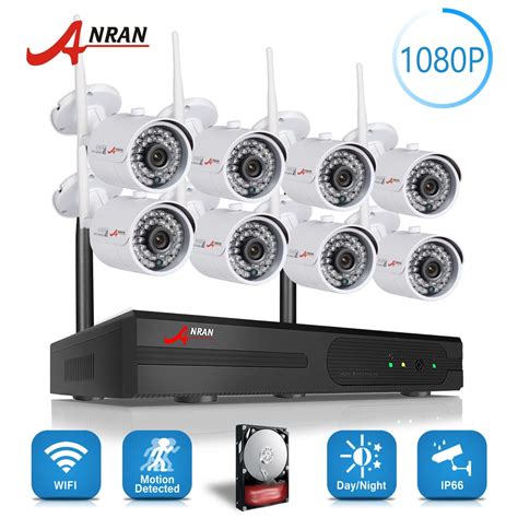 ANRAN Surveillance CCTV Plug And Play HD 8CH WIFI NVR 2MP Outdoor