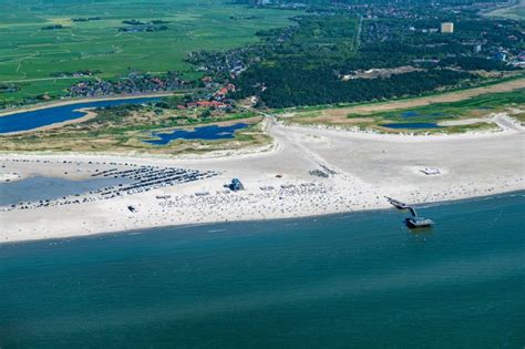 Sankt Peter Ording Aus Der Vogelperspektive Sandstrand Landschaft An