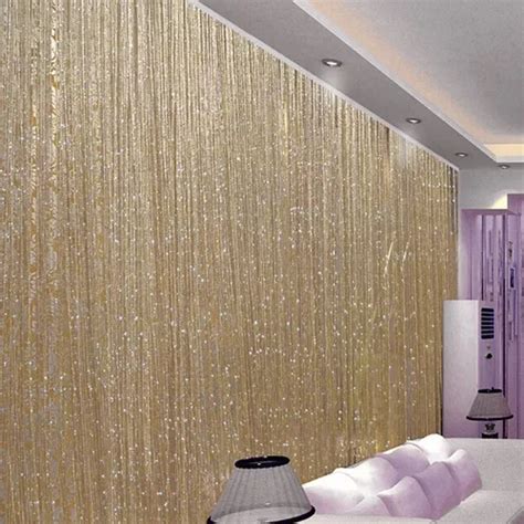 6 Peças De Cortina De Corda Luxo Brilho Iluminado Varão