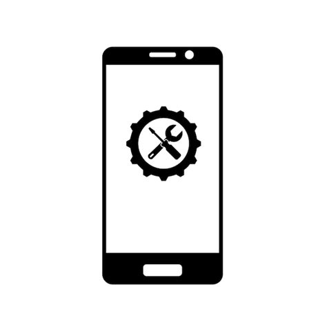 Engranaje Con Destornillador Y Llave En El Icono Simple De La Pantalla