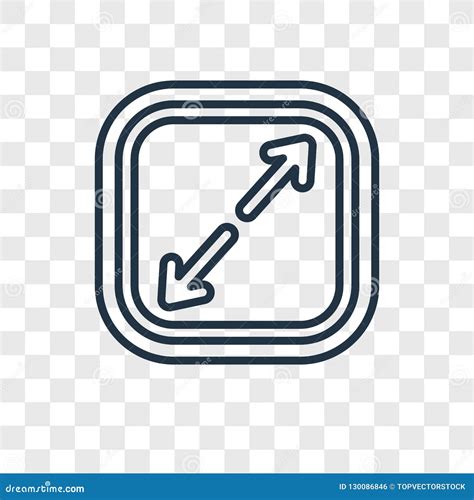 Expand Concept Vector Linear Icon Isolated On Transparent Background