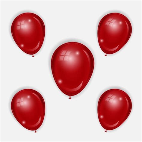 Ilustraci N Realista De Globos Rojos Sobre Fondo Aislado Vector Premium