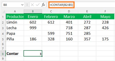 Ejemplos De Contar En Excel