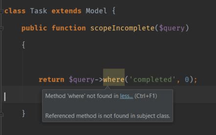 Php PhpStorm Not Recognizing Methods Stack Overflow
