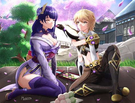 Raiden Shogun And Aether Genshin Impact Drawn By Musanix Danbooru