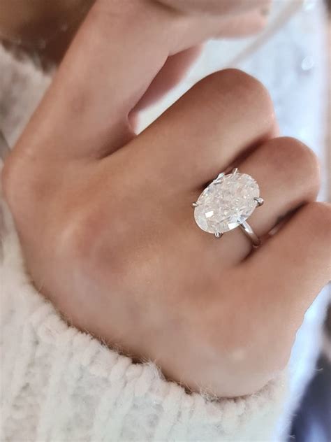 5CT Oval CVD Lab Grown Diamond Engagement Ring F VS IGI Etsy