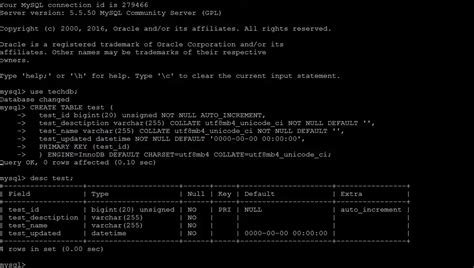 mysql create table statement with examples