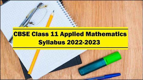 Cbse Class Applied Mathematics Syllabus Pdf Check