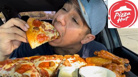 Pizza Hut Pizza Hot Wings Mukbang Youtube