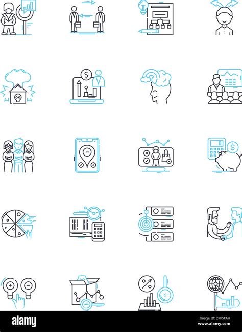 Commercial Enterprise Linear Icons Set Profit Investment Capital