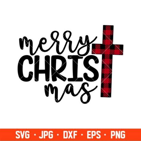 Merry Christmas Buffalo Cross Svg Merry Christmas Svg Buffalo Plaid