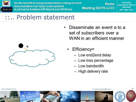 on the benefit of using random linear coding in event dissemination over large scale systems a