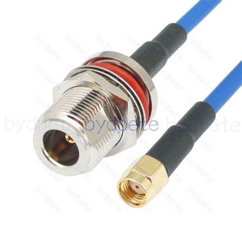 N Type Female Bulkhead Waterproof To RP SMA Male Reverse Polarity RG402